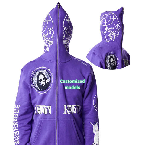 Buy Wholesale China Oem Heavyweight Puff Print Full Zip Up Hoodie ...