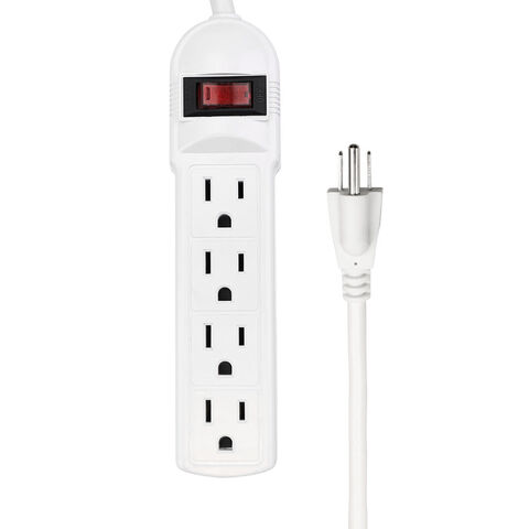 4 Outlet Power Strip 15a 125v 1875w 90 Joules 3ft Copper Cord With ...