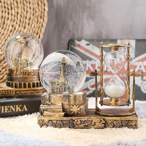 Retro Resin Tower Hourglass With Crystal Ball Creative Sand Hourglass ...