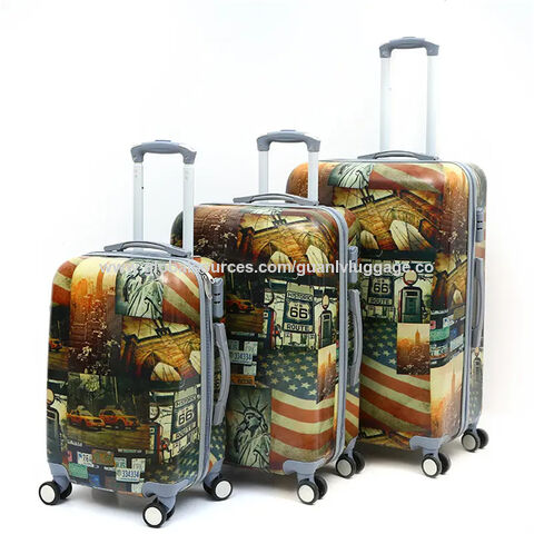 Custom Manufacturer Multi Color Printed Spinner Wheels Abs Pc Travel ...