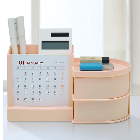 Buy Wholesale China Drawer Type Table Calendar With Pen Holder ...