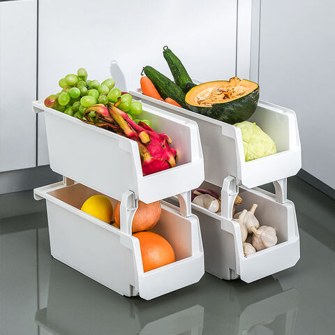 2023 Hot-selling Stackable Fruit And Vegetable Storage Box Rack Plastic ...