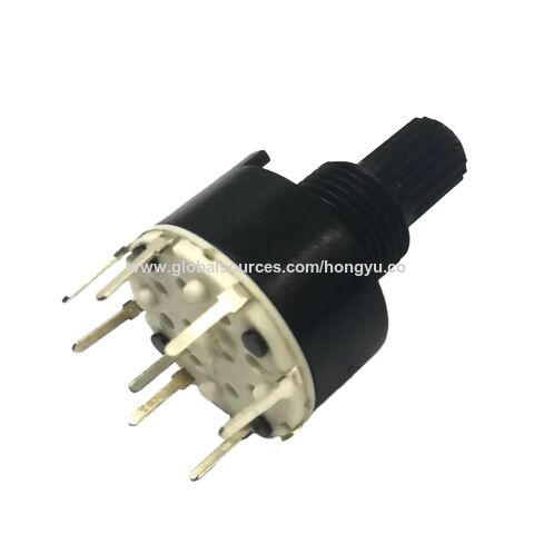 Rs16 16mm Mini Band Switch 10 Pin 1 2 Poles 8 Positions Round Rotary ...