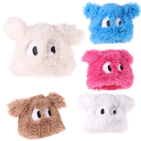 Fashion Girls Winter Cute Big Eyes Plush Hat Solid Color Cartoon Cute ...