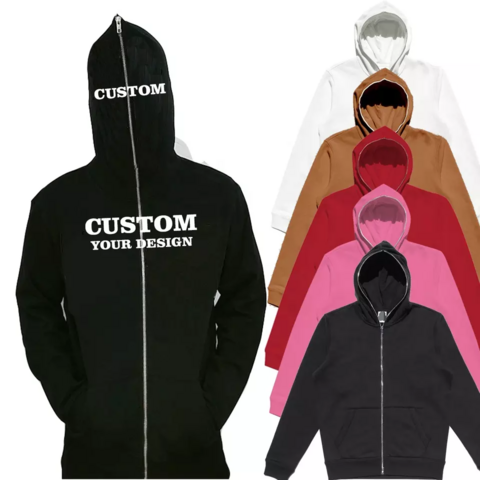 Custom Logo Wholesale Full Face Zip Up Hoodie Blank Rhinestone Men's ...