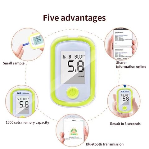 High Quality Glucometer Non Invasive Bluetooth 5s Quick Check Blood ...