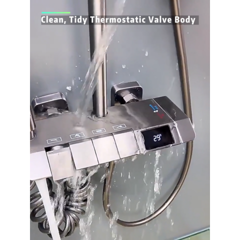 Three Modes Sprayer Stainless Steel Column Bathroom Wall Luxury Piano ...