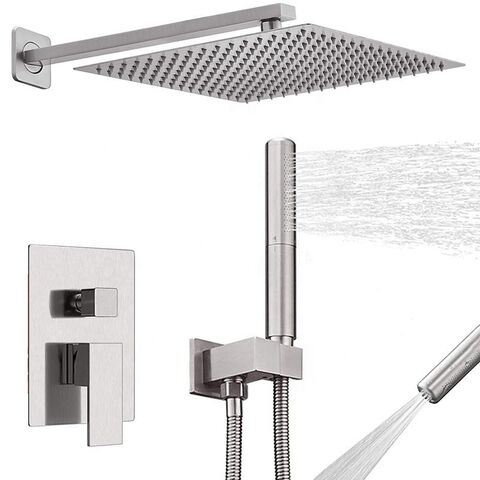 Shower Set In Wall Mounted Bathroom Taps Luxury Brass Kits Rain ...