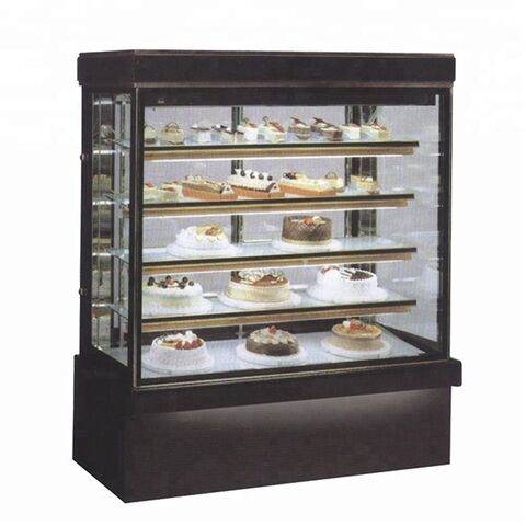 1.2 M Right Angle Golden Frame Commercial Bakery Upright Cake Display ...