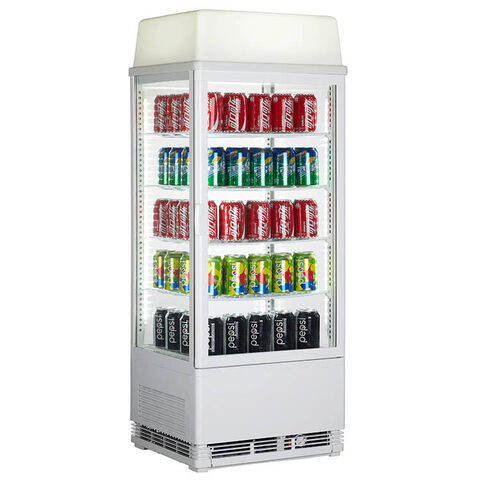 98l-2 Mini Glass Door Showcase Refrigerator Chiller Beverage Can Cooler ...