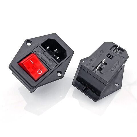 Ac-14-f16b Power Rocker Switch Iec 3 Pin 320 C14 Inlet Power Sockets ...
