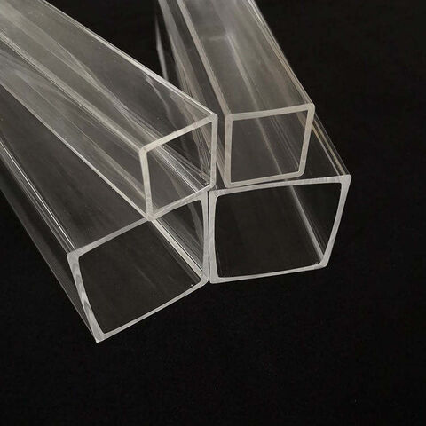Acrylic Square Tube Hard Clear Rectangular Pipe Pmma Solid Transparent ...
