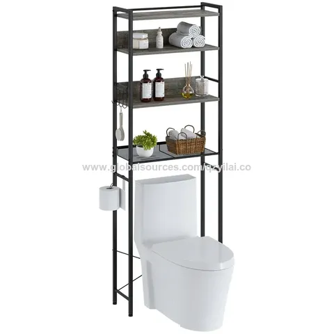 4 Shelf Bathroom Space Saver,over The Toilet Rack,bathroom Corner Stand ...