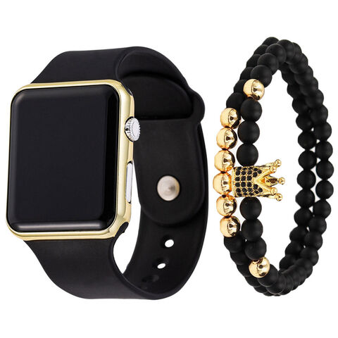 Simple Silicone Watchband Led Electronic Watch Bracelet Set Vintage ...