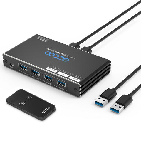 Usb Kvm Switch 2 Computers Share 4-port Usb3.1 Usb3.0 Select 2 Pc By ...