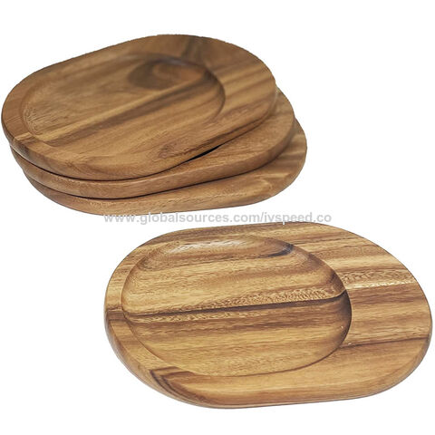 Buy Wholesale China Wholesale Oval Grooved Small Dinner Plate Wooden ...