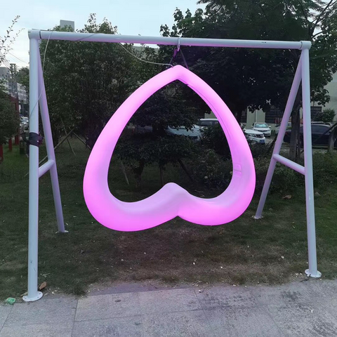 Heart Shape Rgb Color Changing Led Adult Outdoor Swing Set Illuminated ...
