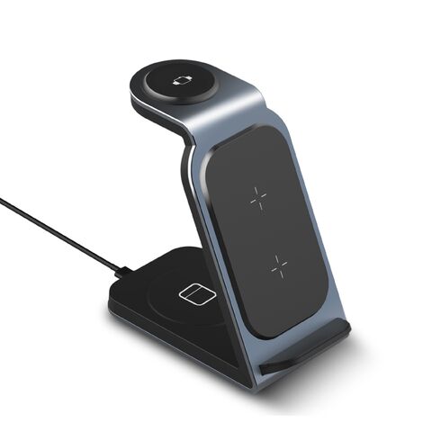 Buy Wholesale China Qi Compatible Two Coils Wireless Charger Stand 3 In ...