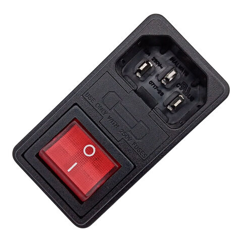 Buy Wholesale China Iec C14+double Fuseholder+red Lamp Rocker Switch ...
