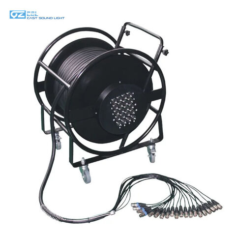 24ch 20/8 Xlr Audio Stage Snake Cable With Pull Roll And Wheels, 24ch ...