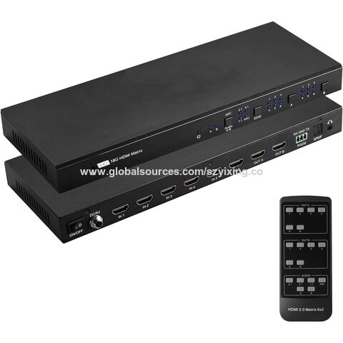 Compre Hdmi Matrix Switch/splitter 6x2, 4k @ 60hz Matrix Splitter 4:4:4 ...