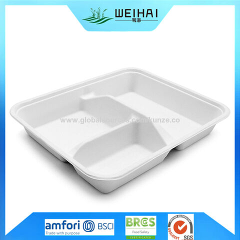 Buy Wholesale China Biodegradable Food Packaging Tray 3 Compartment Eco ...