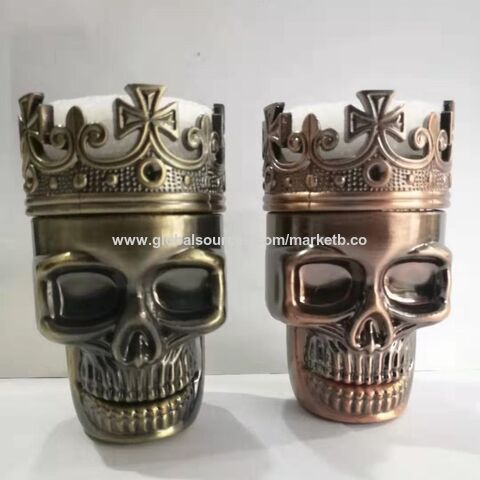 Mu Herb Grinders Plastic Ghost Smoke Grinder 3-layer Metal Tooth Skull ...