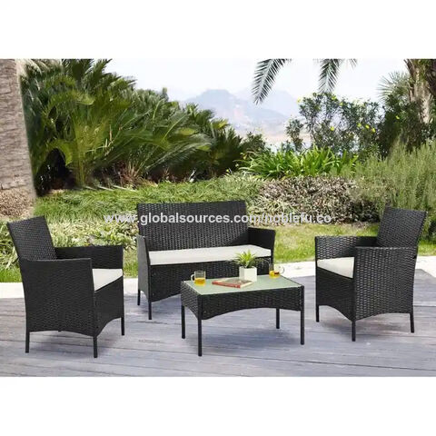 4 Pieces Rattan Wicker Outdoor Furniture Sale Set Garden Rattan Sofa ...