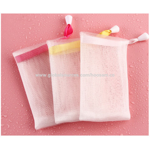 Handmade Soap Bubble Foam Net Drawstring Pp Mesh Bag - China Wholesale ...