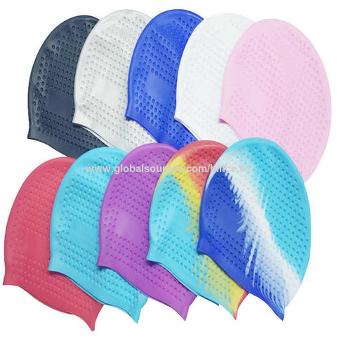 Wholesale High Elastic Outdoor Race Swimming Cap Lugs Protect Adult ...