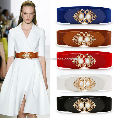 New Summer Customized Retro Metal Interlocking Belt Women's Basic Wide ...