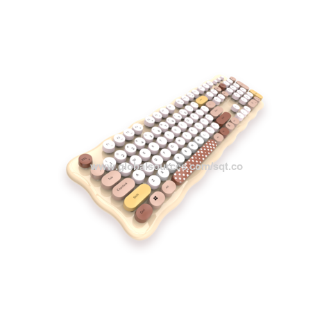 Buy China Wholesale Wireless Full Size Wavy Keyboard With Elegant Round ...