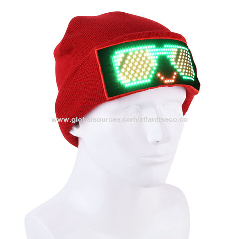 Buy Wholesale China Bsci Factory Led Display Hat Lighted Beanie Hat ...