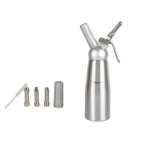 New Non-slip Aluminum Cream Gun Siphon Bottle Cream Bubbler Stainless ...