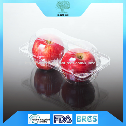 Custom Fruit Clamshells Polyethylene Terephthalate Apple Packaging Box ...