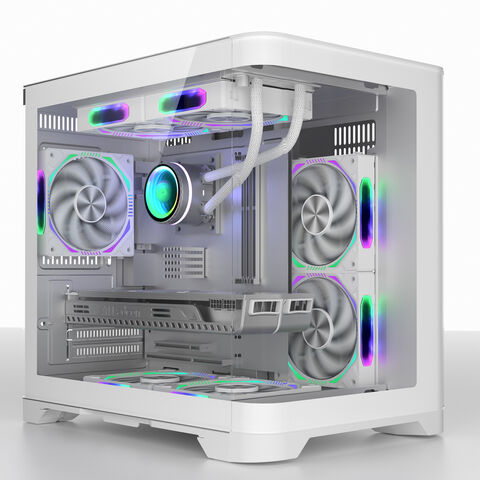 Factory Wholesale White M-atx Gaming Case Gaming Desktop Chassis Curved ...
