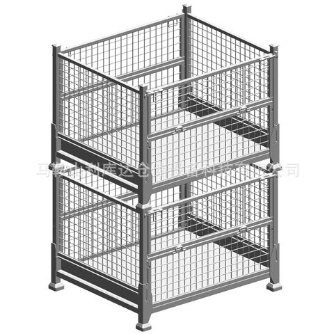 Metal Turnover Box For Folding And Stacking Auto Parts Mesh Box ...