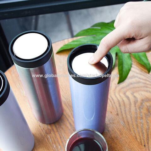 Buy Wholesale China 12oz Insulated Coffee Mug With Push Button Lid ...