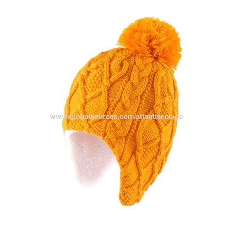 Buy Wholesale China Children's Hat , Girls Winter Hat Knitted Earflaps ...