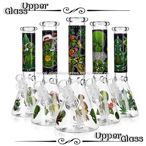 Upper Glass Alien Decal Sticker Design Shisha Glass Pipe Smoking Glass ...