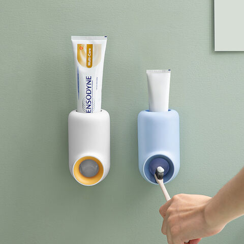 Tube Wall Mount Toothpaste Squeezer Stand Toothbrush Holder Rack ...