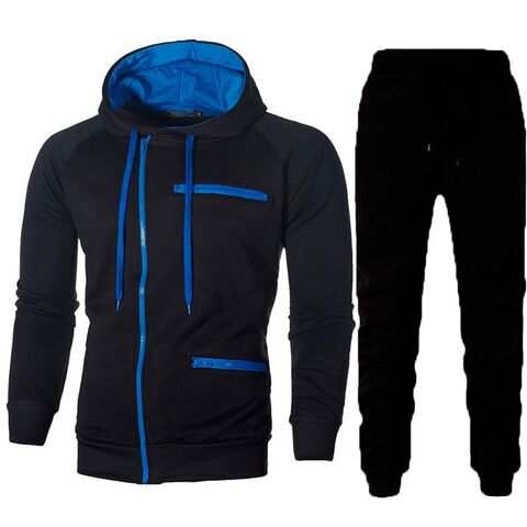 Men's Solid Color Tracksuit Outdoor Sports Gym Fitness Sets Casual ...