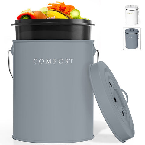 Custom Logo Kitchen Countertop Compost Bin With Lid Stainless Steel ...
