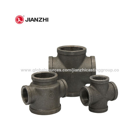 Jianzhi Factory Hot Galvanized Malleable Iron Threaded Fittings Malleable Tee Bspt Npt ...