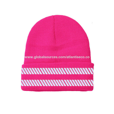 Hats High Visibility Beanie With Double Reflective Stripe Reflective ...