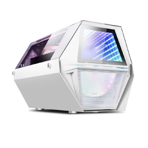 High End Gaming Hexagon Front Infinity Mirror Full Glass Mini Atx Matx ...