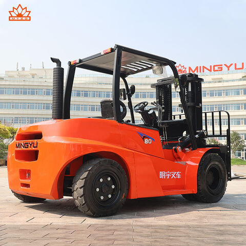 4 Wheel Offroad Diesel 8 Ton 8t Forklift Container Lifting Forklift For ...
