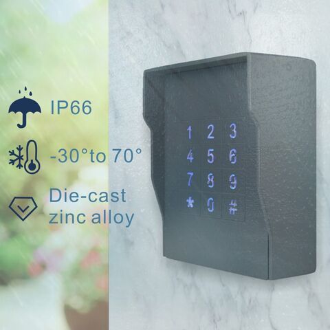 Ip 65 Code Access Keypad Door Entry System With Blue Backlight, Grey ...