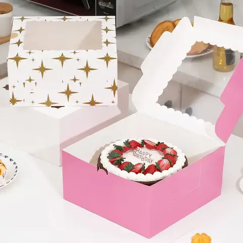 Packaging Customizable Square Luxury Birthday Clear Transparent Cake ...