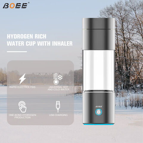 Custom Logo 300ml Usb Rechargeable Glass Hydrogen Water Bottle Camping ...